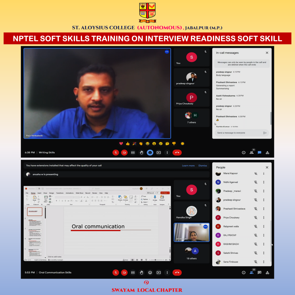 SWAYAM-NPTEL – St. Aloysius' College (Autonomous), Jabalpur